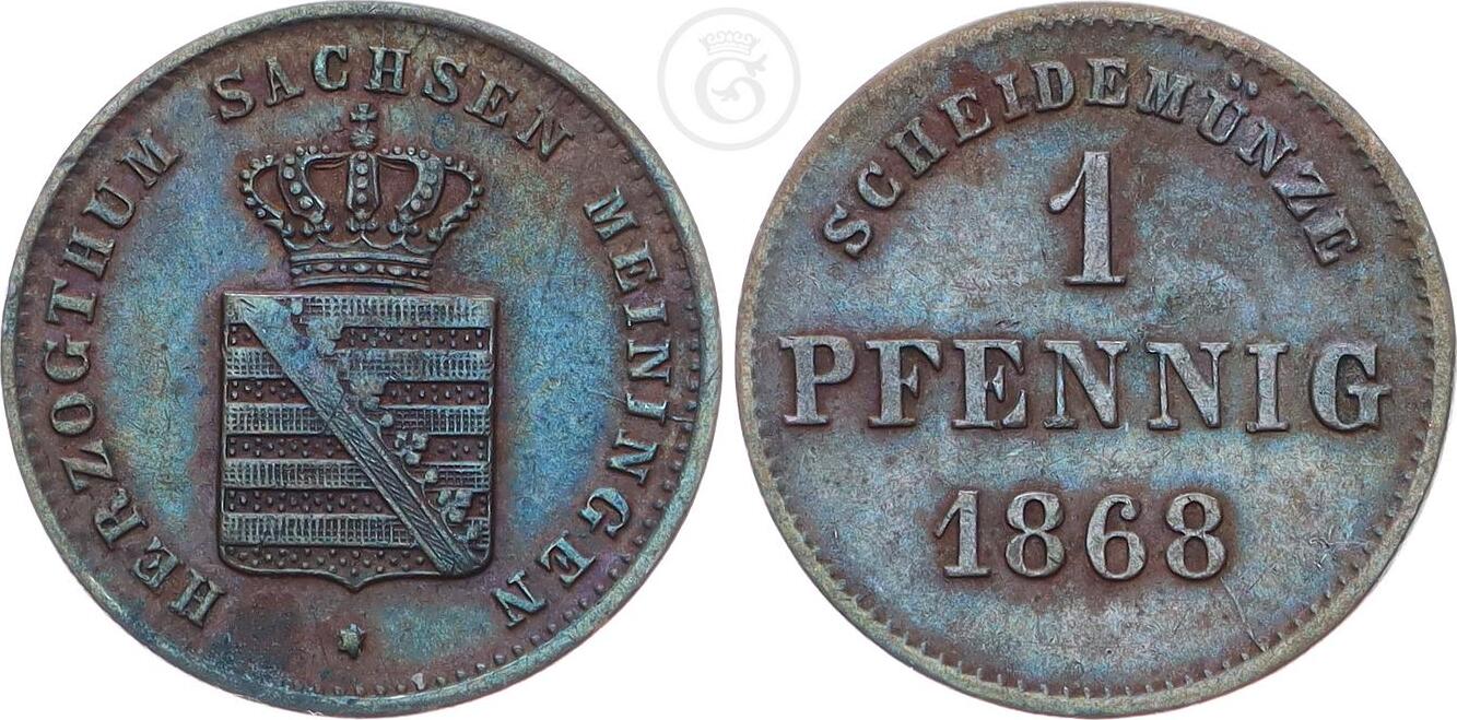 Sachsen-Meiningen 1 Pfennig 1868 Sachsen Meiningen Georg II. 1866-1914 ...