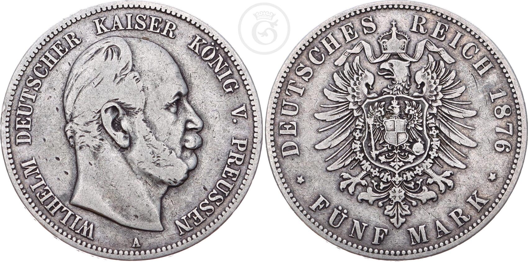 Deutsches Kaiserreich - Preussen 5 Mark 1876 A Kaiser Wilhelm I - 5 ...