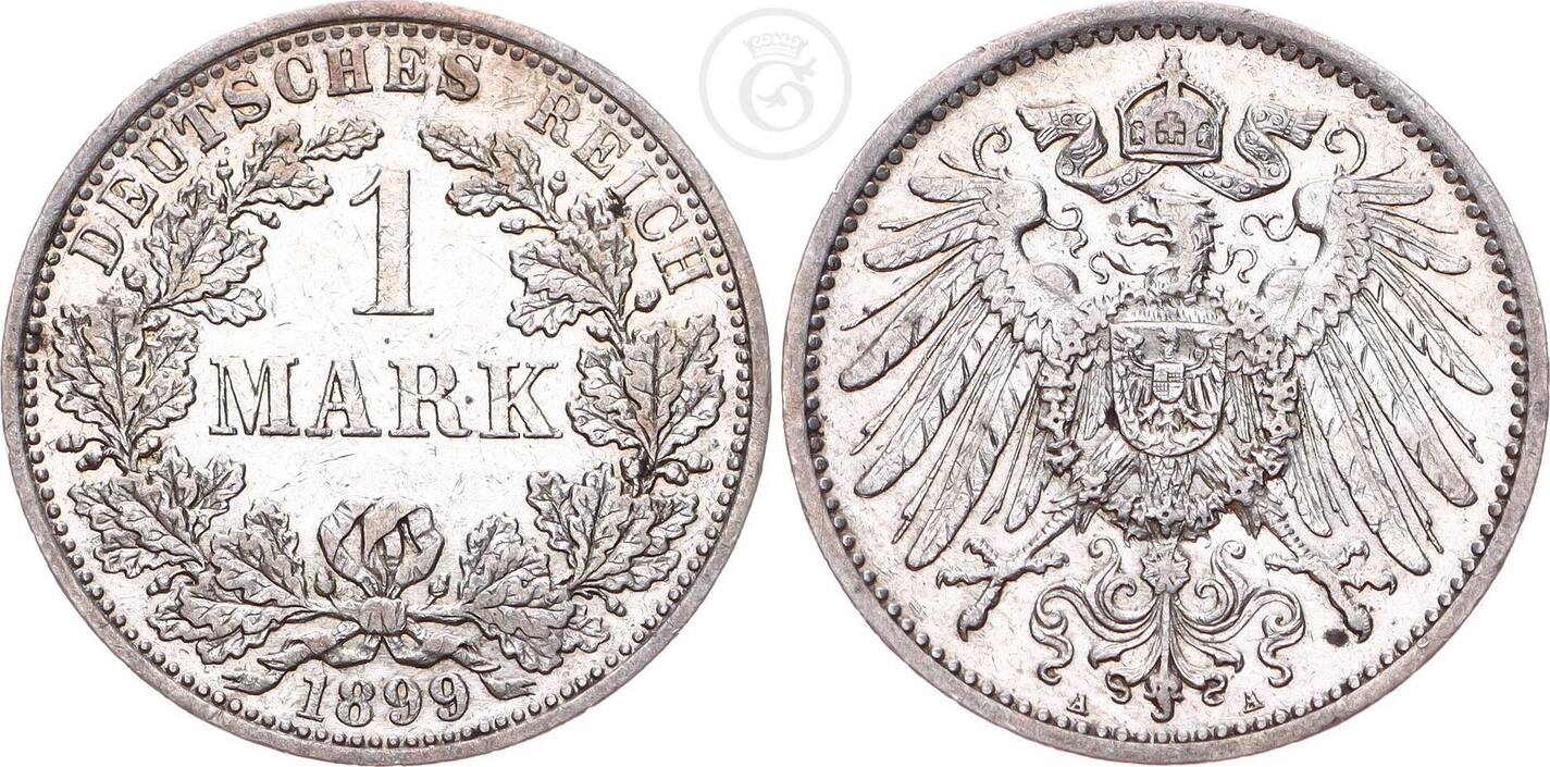 Deutsches Kaiserreich 1 Mark 1899 A 1 Reichsmark - großer Adler ss | MA ...