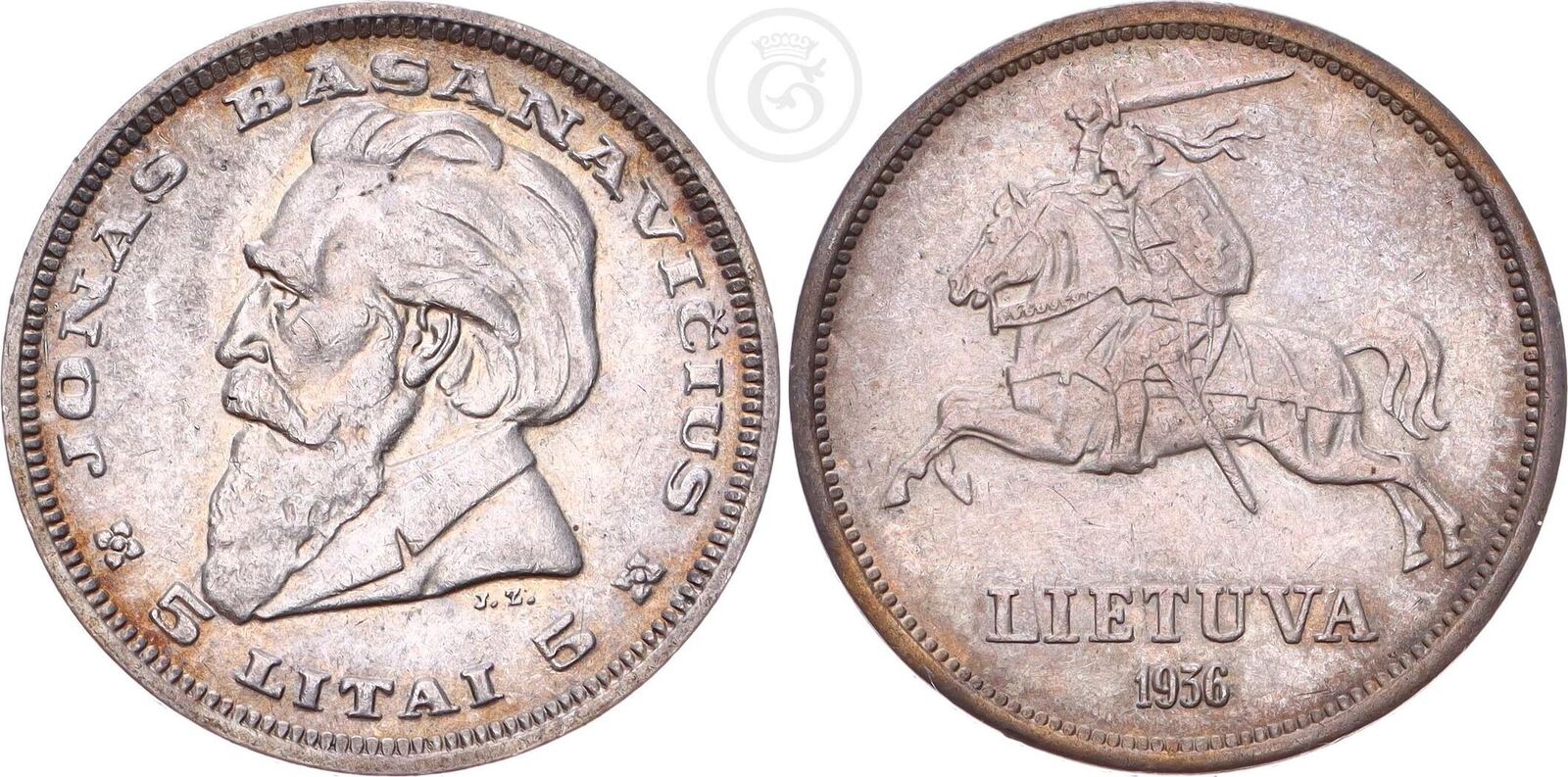 Litauen 5 Litai 1936 erste Republik - Jonas Basanavicius f. vz | MA-Shops