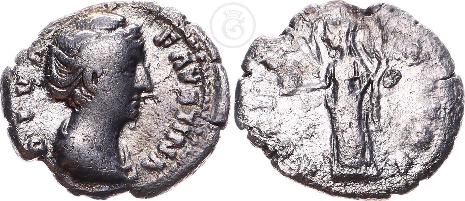 Römische Kaiserzeit Denarius Rom - Diva Faustina I., Frau des Antoninus Pius (140-141) schön ...