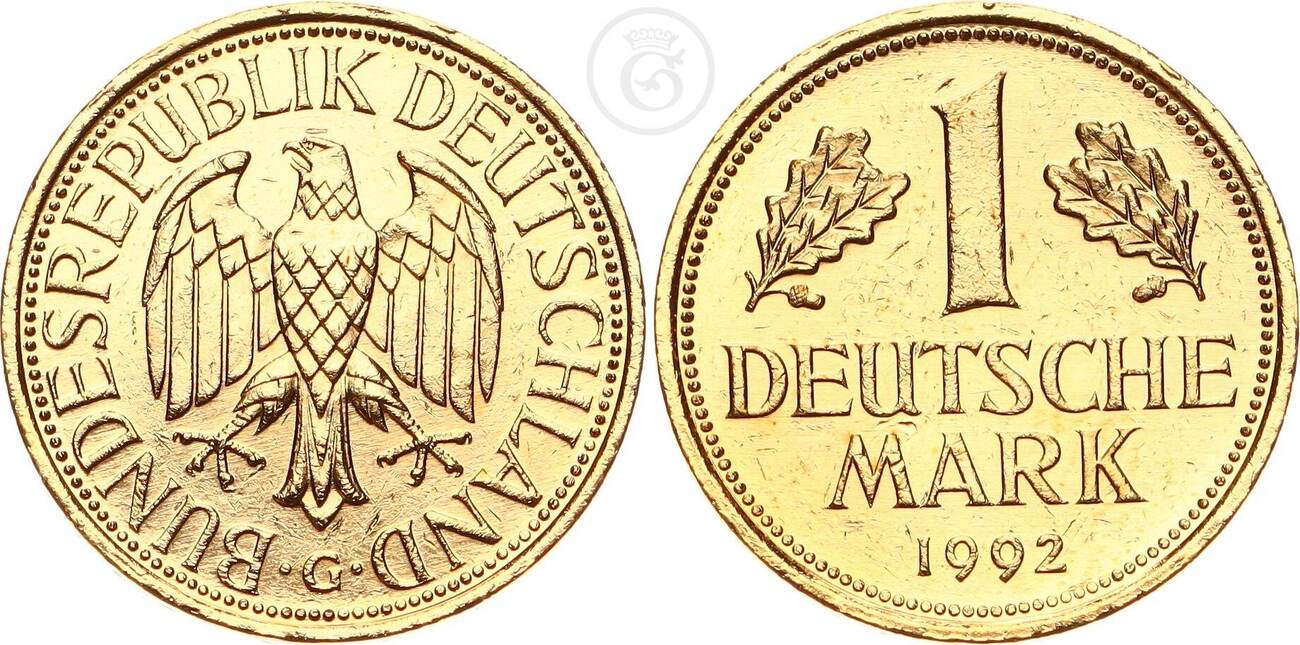 Deutschland BRD 1 Mark 1992 G 1 Deutsche Mark Vergoldet In Kapsel MA deutschland-brd-1-mark-1992-g-1-deutsche-mark-vergoldet-in-kapsel-ma