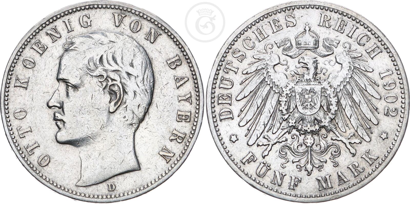 Deutsches Kaiserreich - Bayern 5 Mark 1902 D 5 Reichsmark König Otto (1886-1913) ss | MA-Shops