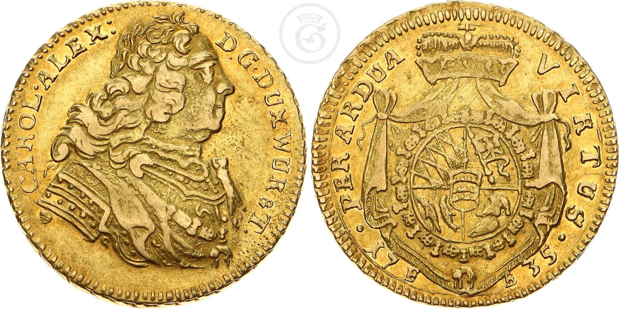 Württemberg Karolin 1735 Karl Alexander (1733-1737) Herzog ss | MA-Shops