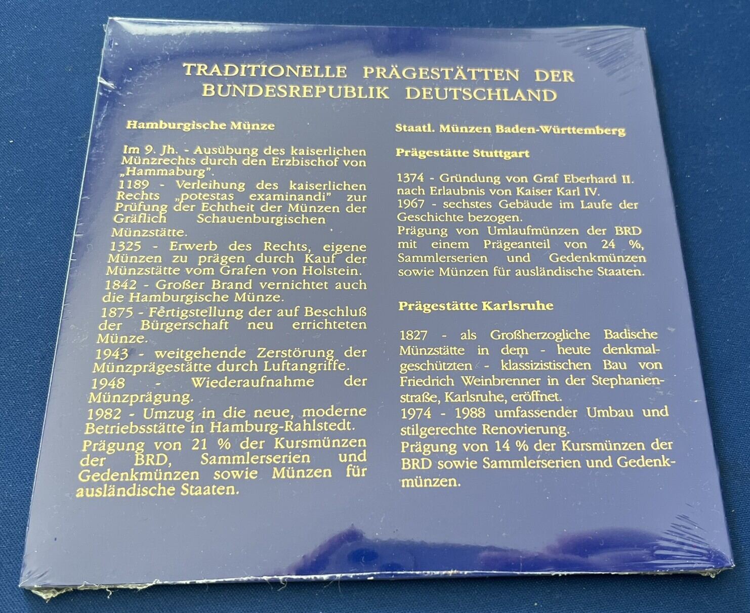 Deutschland BRD 5 x 10 Mark 1998 ADFGJ - 10 Mark Gedenkmünzen - 350 ...