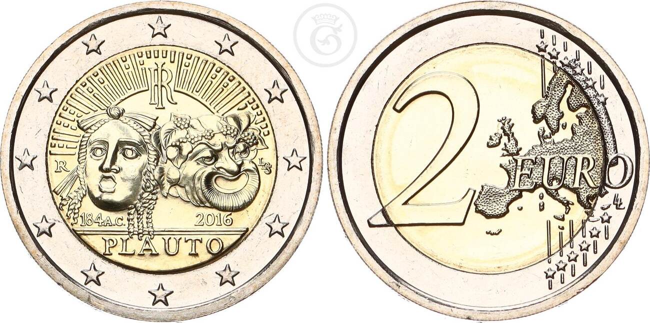 Italien 2 Euro 2016 2200. Todestag von Titus Maccius Plautus ...
