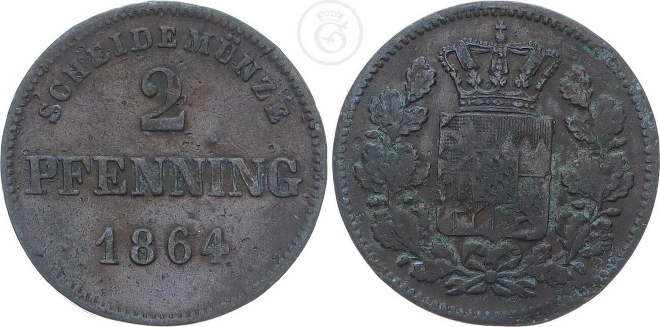Bayern 2 Pfennig 1864 s | MA-Shops