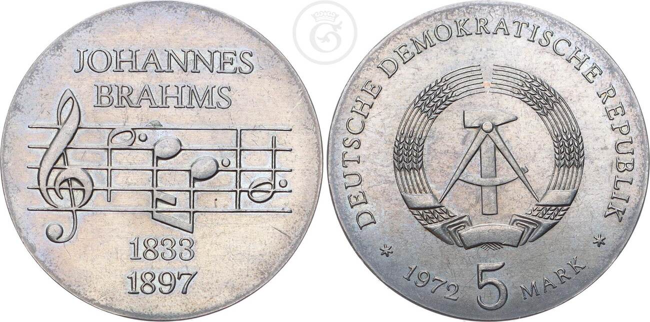 DDR 5 Mark 1972 Johannes Brahms fast prägefrisch | MA-Shops