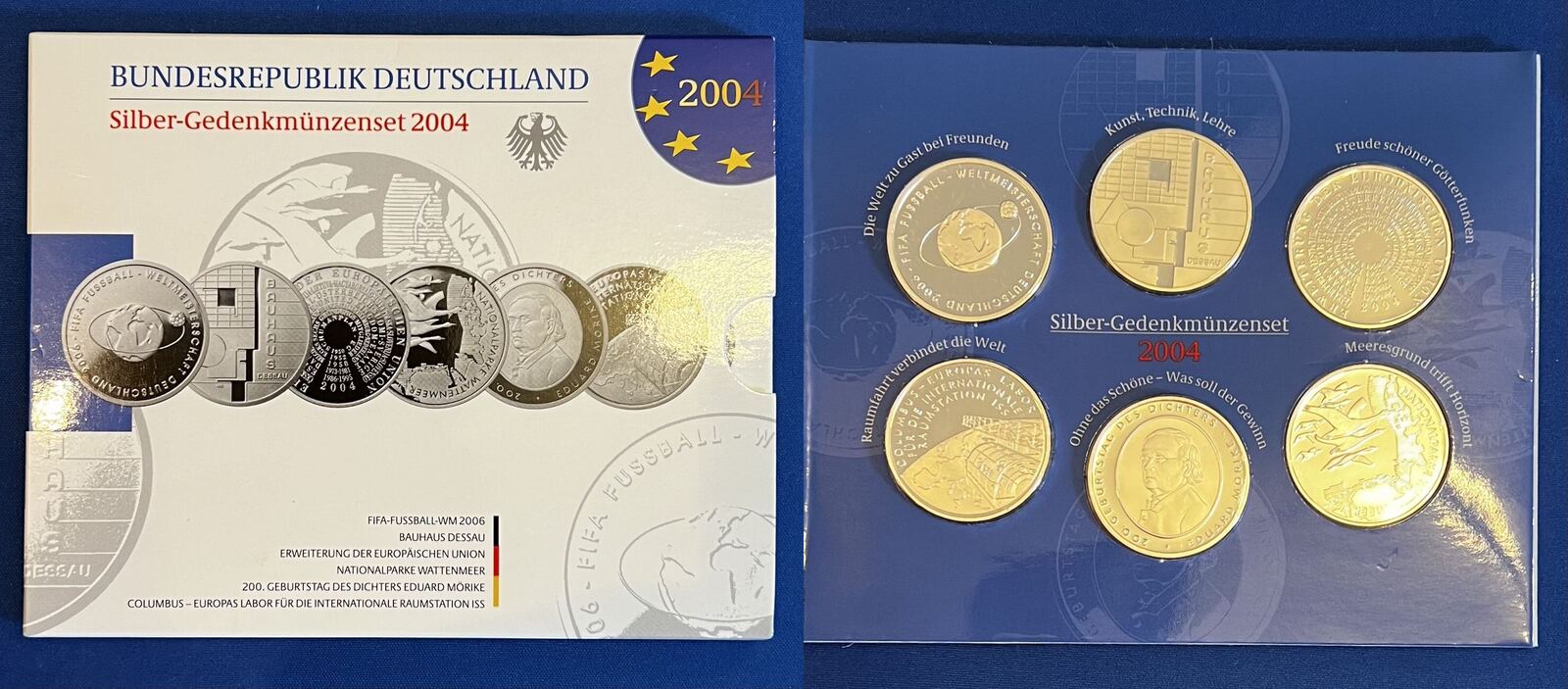 Deutschland BRD 6x 10 Euro Blister 2004 Offizieller Blister mit 10 Euro ...