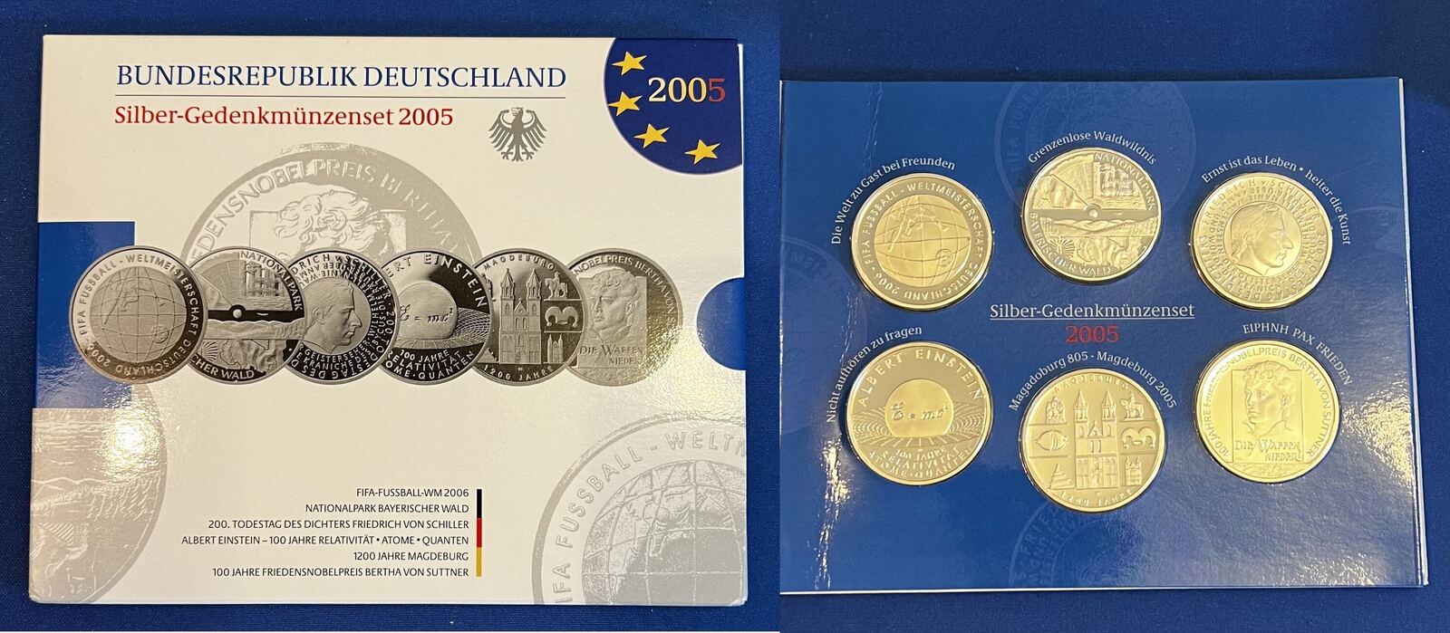 Deutschland BRD 6x 10 Euro Blister 2005 Offizieller Blister mit 10 Euro ...