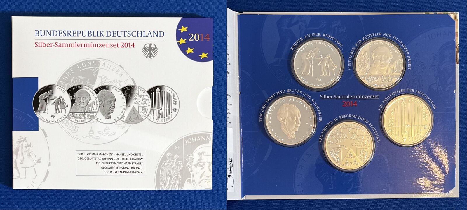 Deutschland BRD 5x 10 Euro Blister 2014 Offizieller Blister mit 10 Euro ...