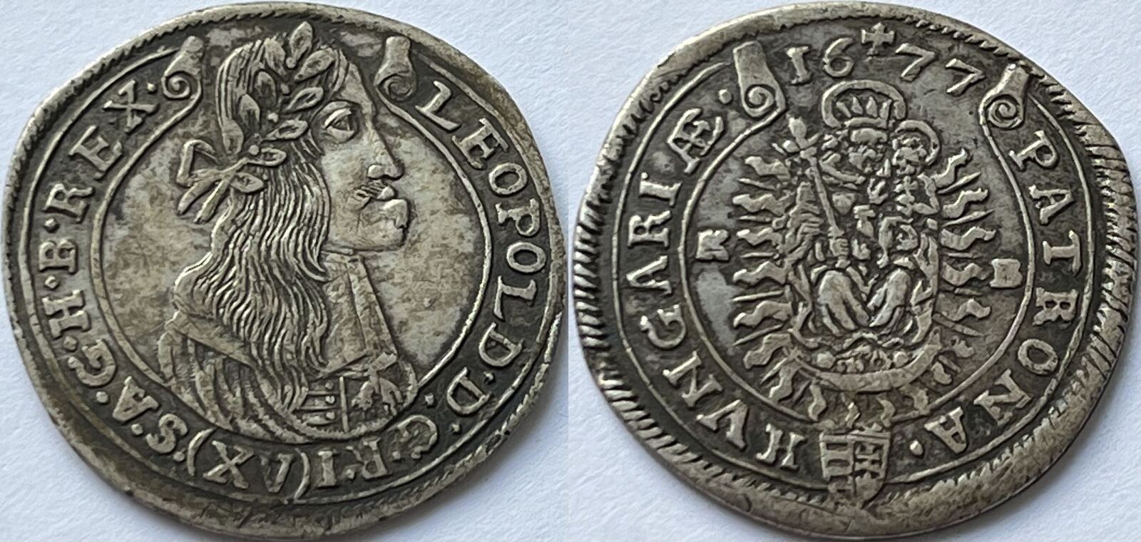 Hungary 15 kreuzer 1677 Leopold I SS/VZ | MA-Shops