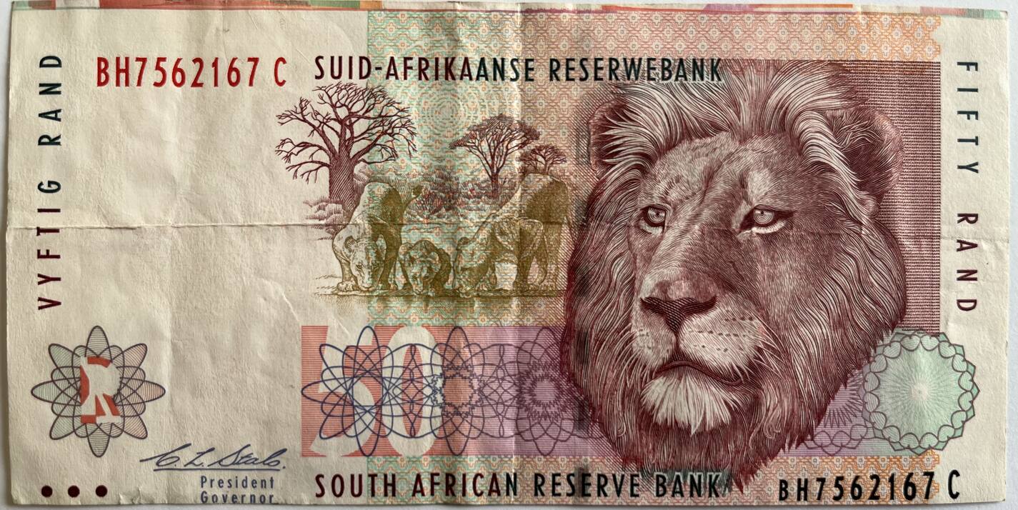 South-Africa 50 rand ND error note: wrong cut SS | MA-Shops