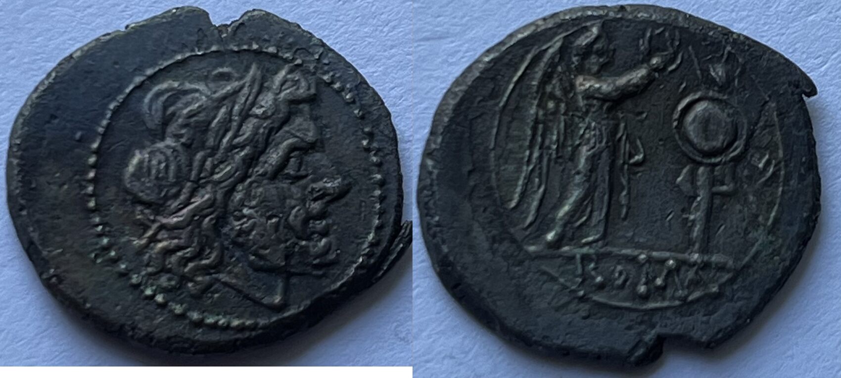 Roman Republic denarius ND (211-195 BC) anonymous (coin with great ...