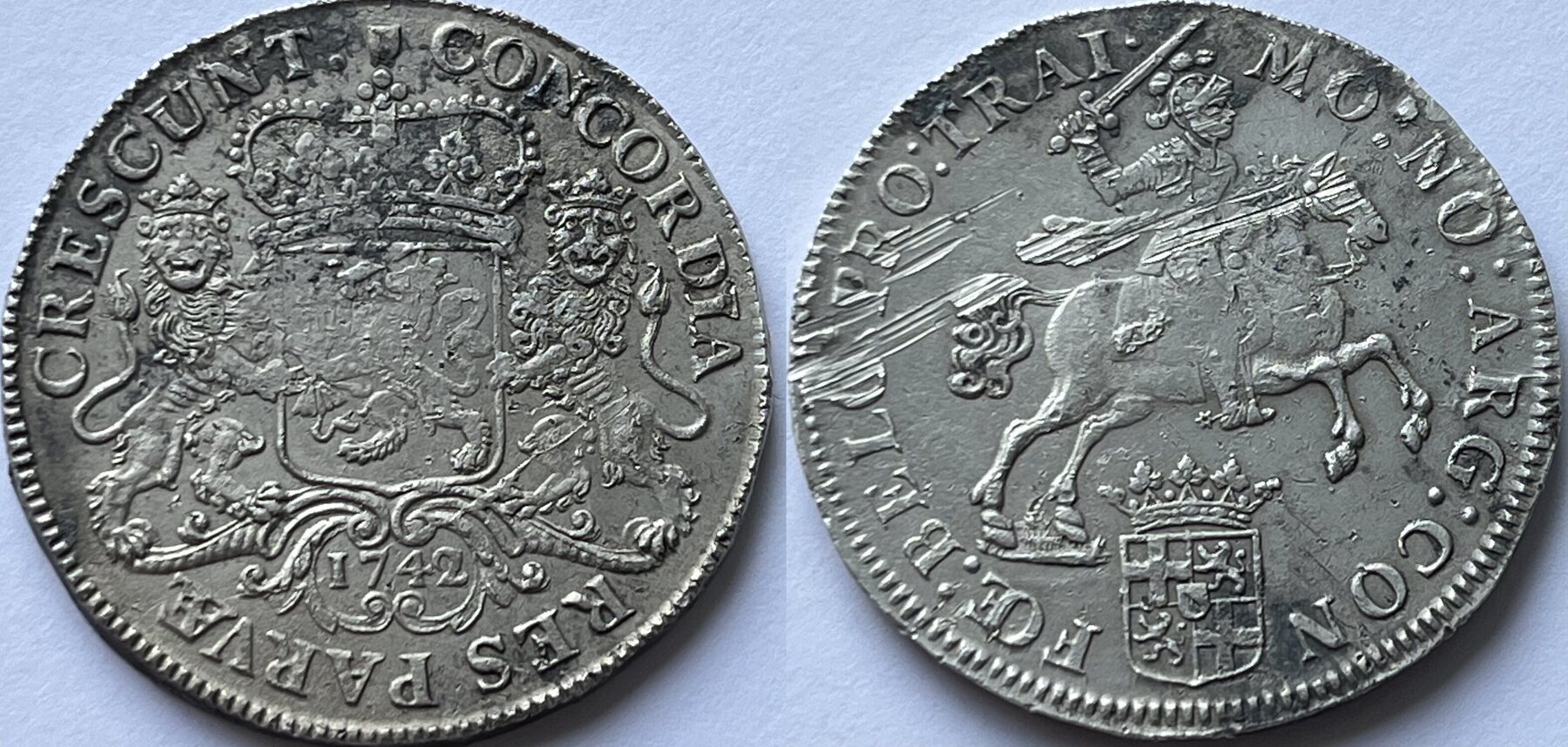 Noordelijke Nederlanden (Utrecht) zilveren rijder of ducaton 1742 ...