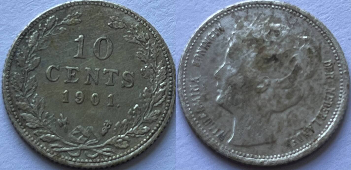Nederland tien cent 1901 S/SS | MA-Shops