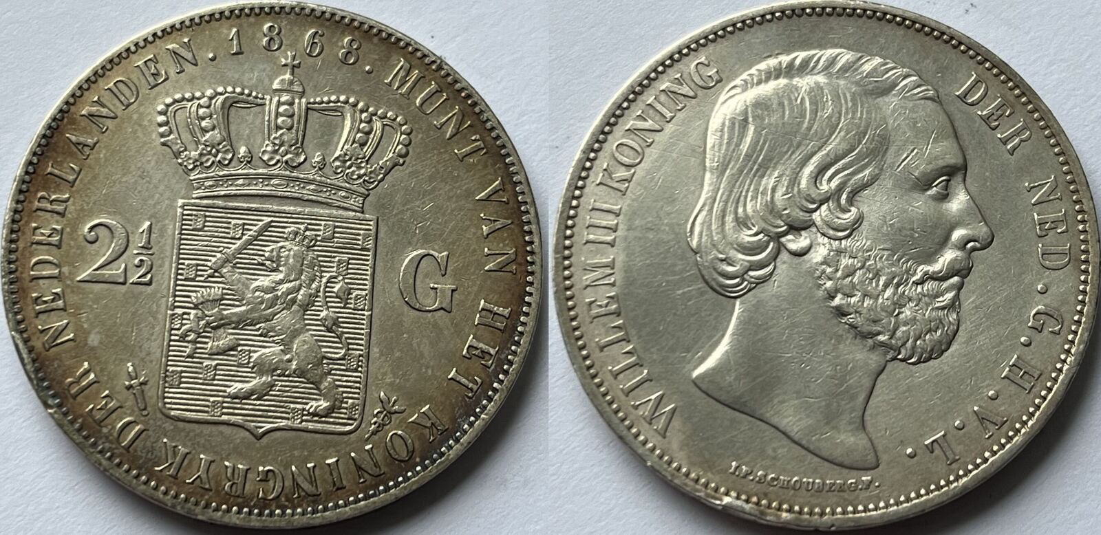 Nederland 2,5 gulden of rijksdaalder 1868 SS | MA-Shops
