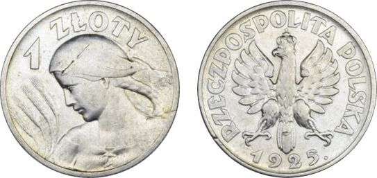 1 Zloty 1925 Polen sehr schön - vorzüglich | MA-Shops