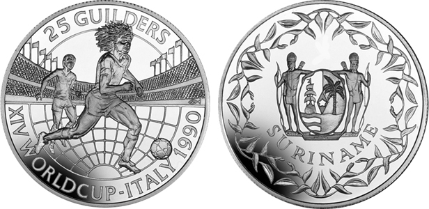 25 Guilders 1990 Surinam Polierte Platte | MA-Shops