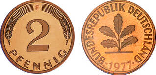 2 Pfennig 1977 Deutschland circuliert | MA-Shops