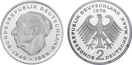 2 Deutsche Mark 1976 Deutschland circuliert | MA-Shops
