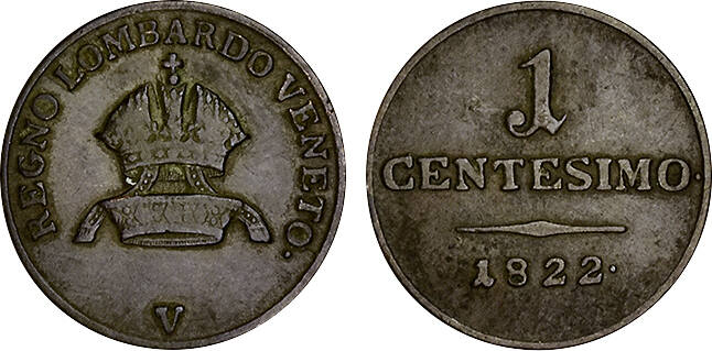 1 Centesimo 1822 Habsburg sehr schön | MA-Shops