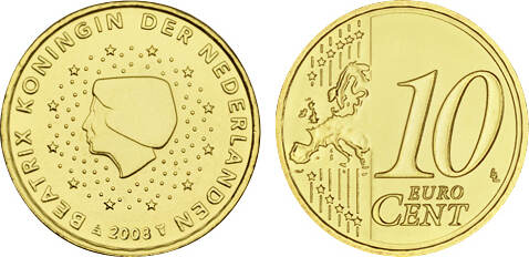 10 Cent 2008 Niederlande bankfrisch | MA-Shops