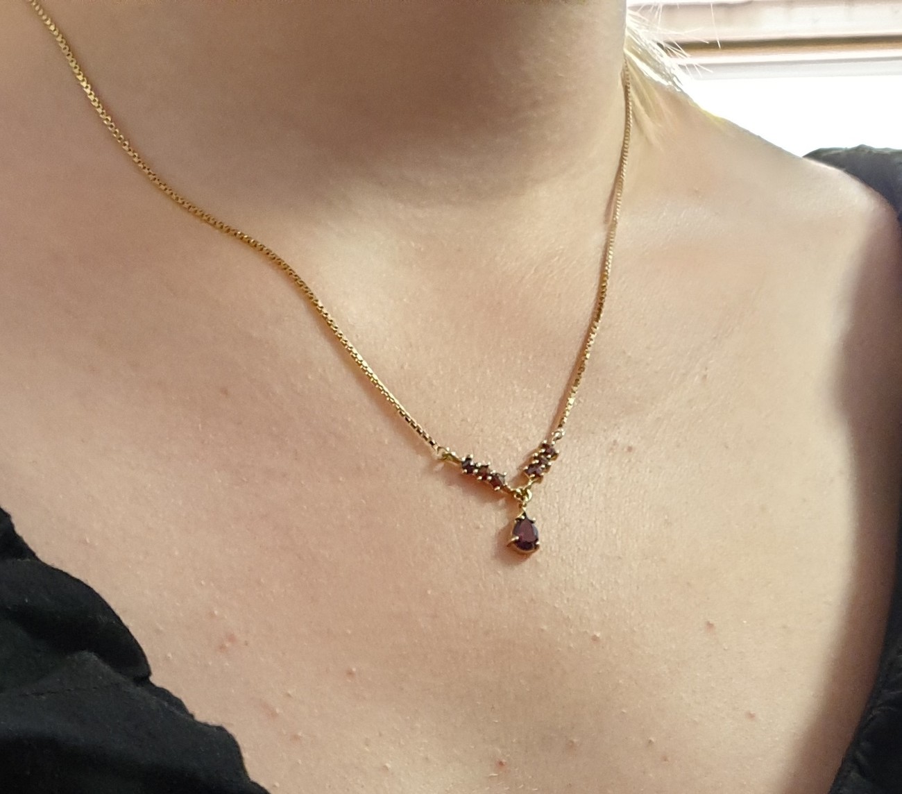 Granat Kette 8 K 333er Gold Goldcollier Granatkette Granatschmuck | MA ...