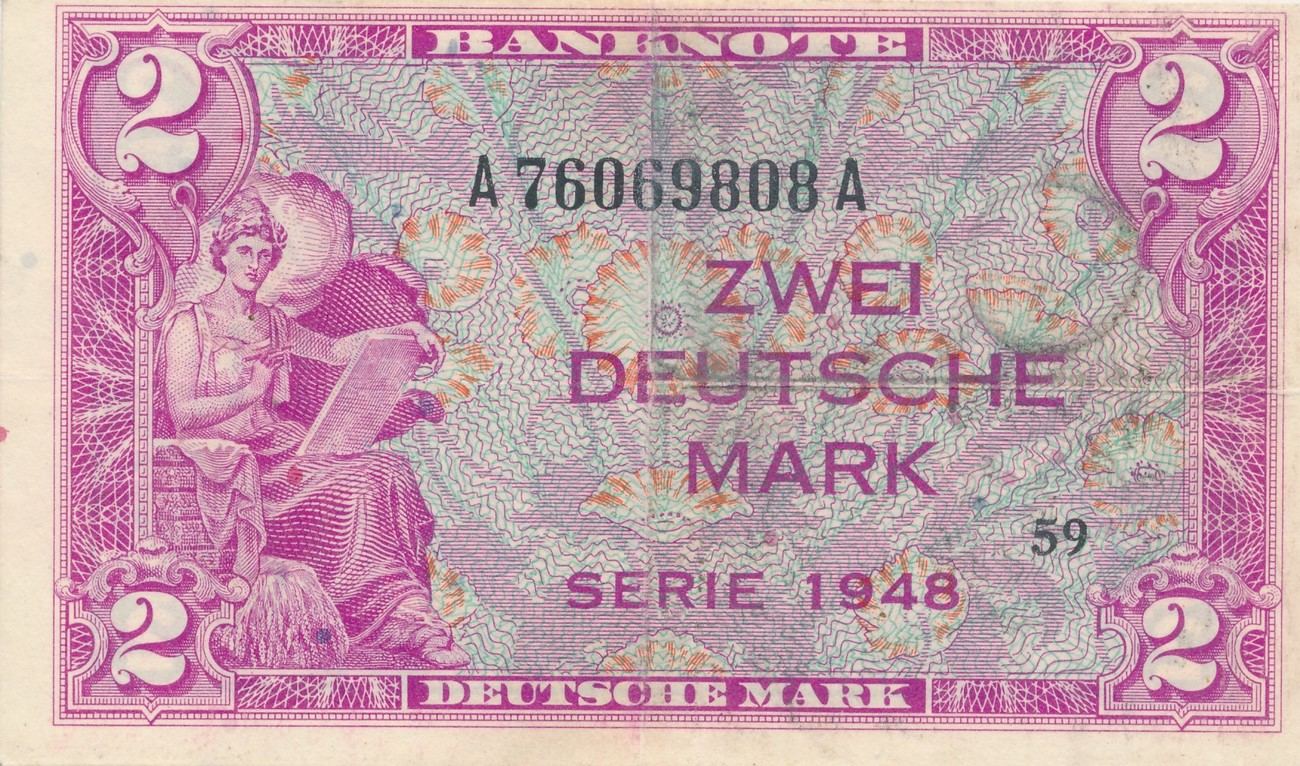 Bank deutscher Länder Zwei Mark 1948 Banknote Serie A | MA-Shops