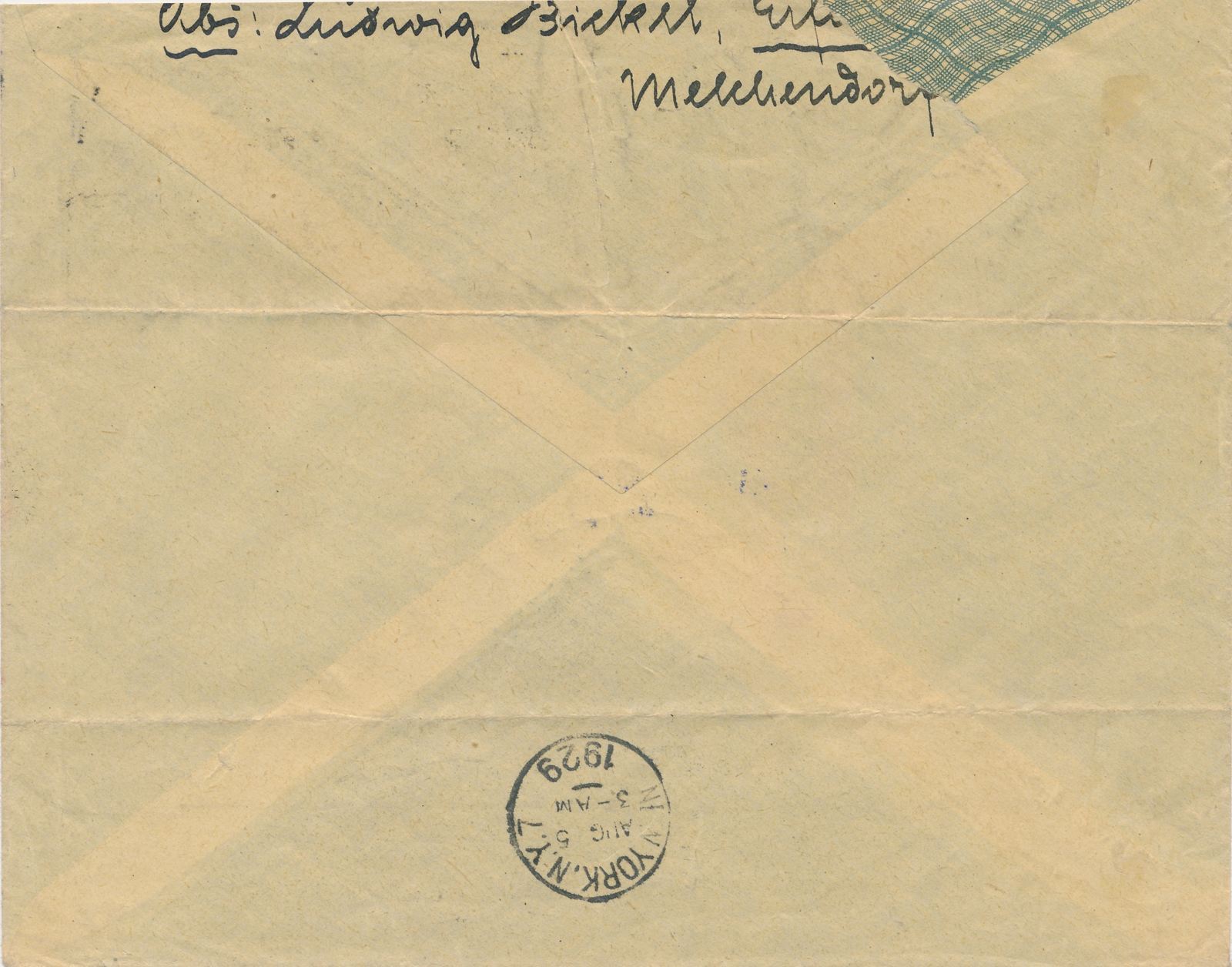 Brief mit Luftpost mit Sonderstempel LZ Graf Zeppelin, 1929 | MA-Shops