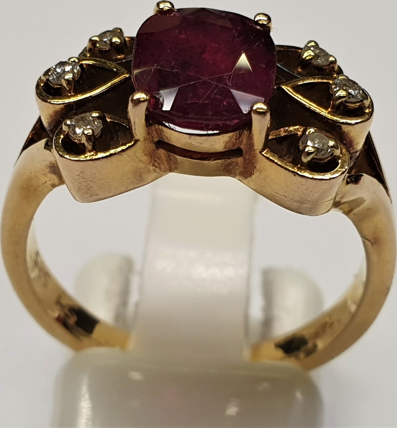 Rind 14K 585 er Gold Goldring mit Rubin und Brillanten Rubinring Brillantring | MA-Shops