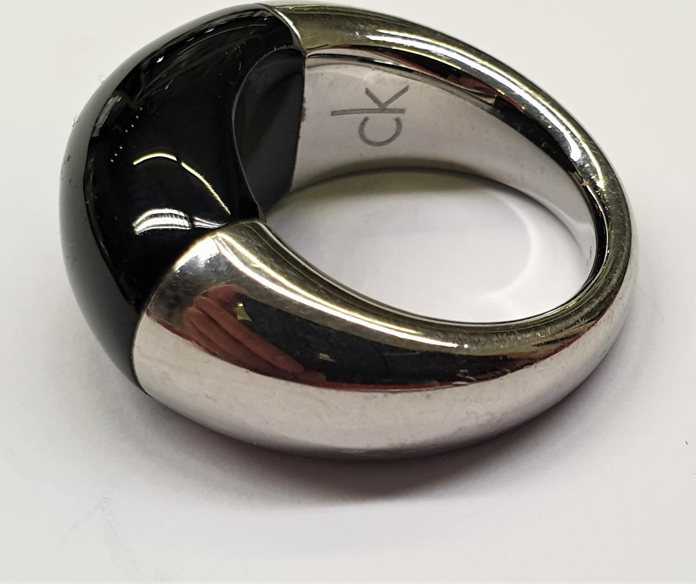 CK Calvin Klein Ring Damenring Designer Schmuck Onyx | MA-Shops