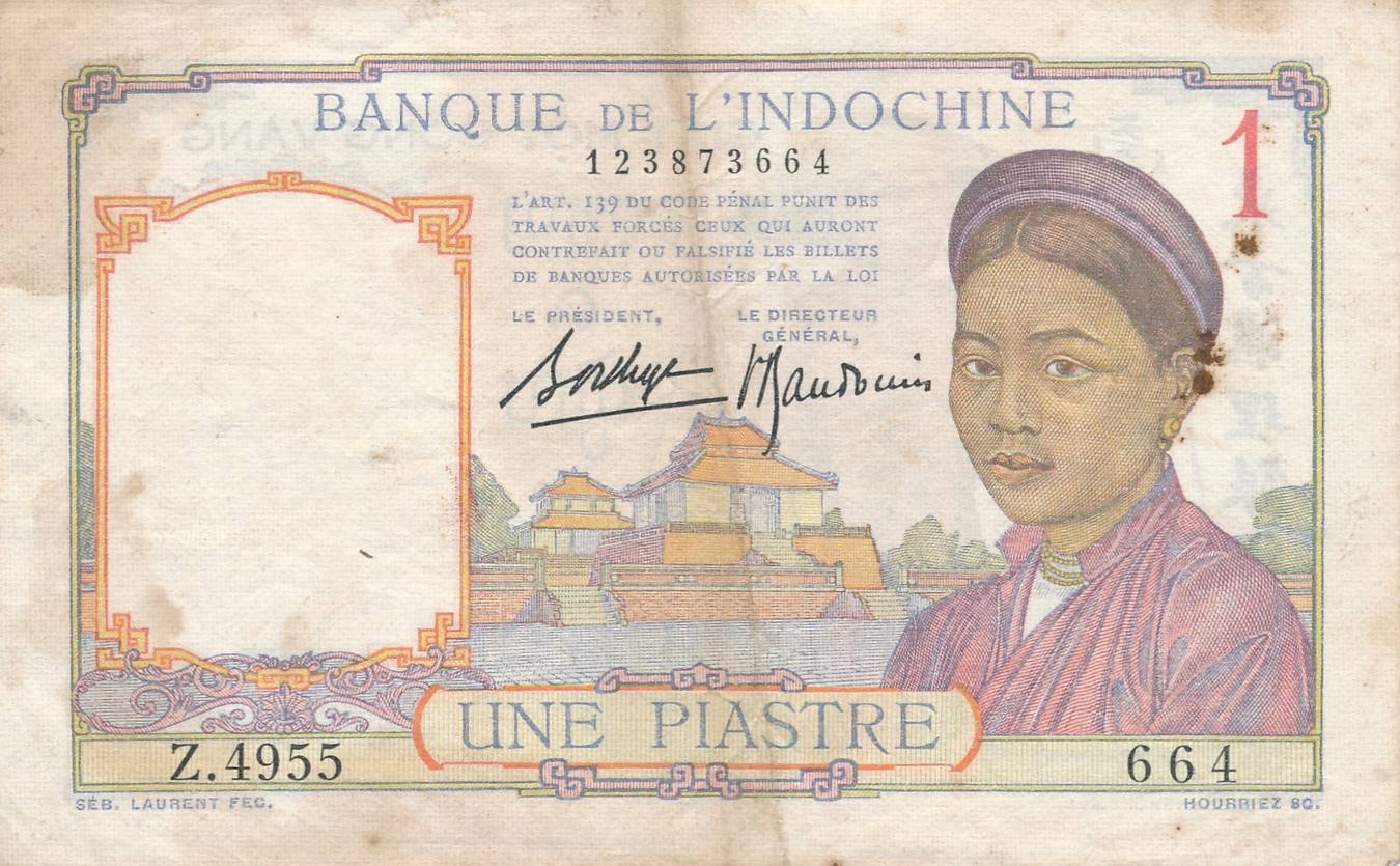 1 Piastre Banknote French Indochina um 1946 | MA-Shops