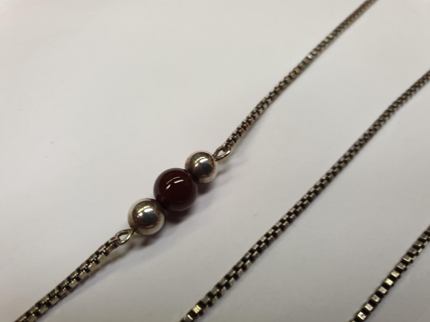 835er Silber Kette Silberkette Collier Silbercollier Karneol | MA-Shops