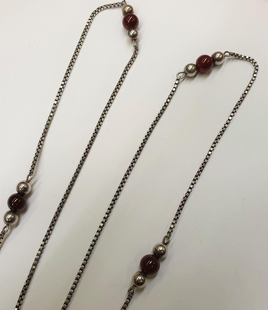 835er Silber Kette Silberkette Collier Silbercollier Karneol | MA-Shops