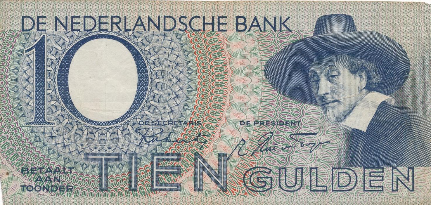 Niederlande 10 Gulden 1943 Geldschein Banknote Gemälde von Rembrandt ...