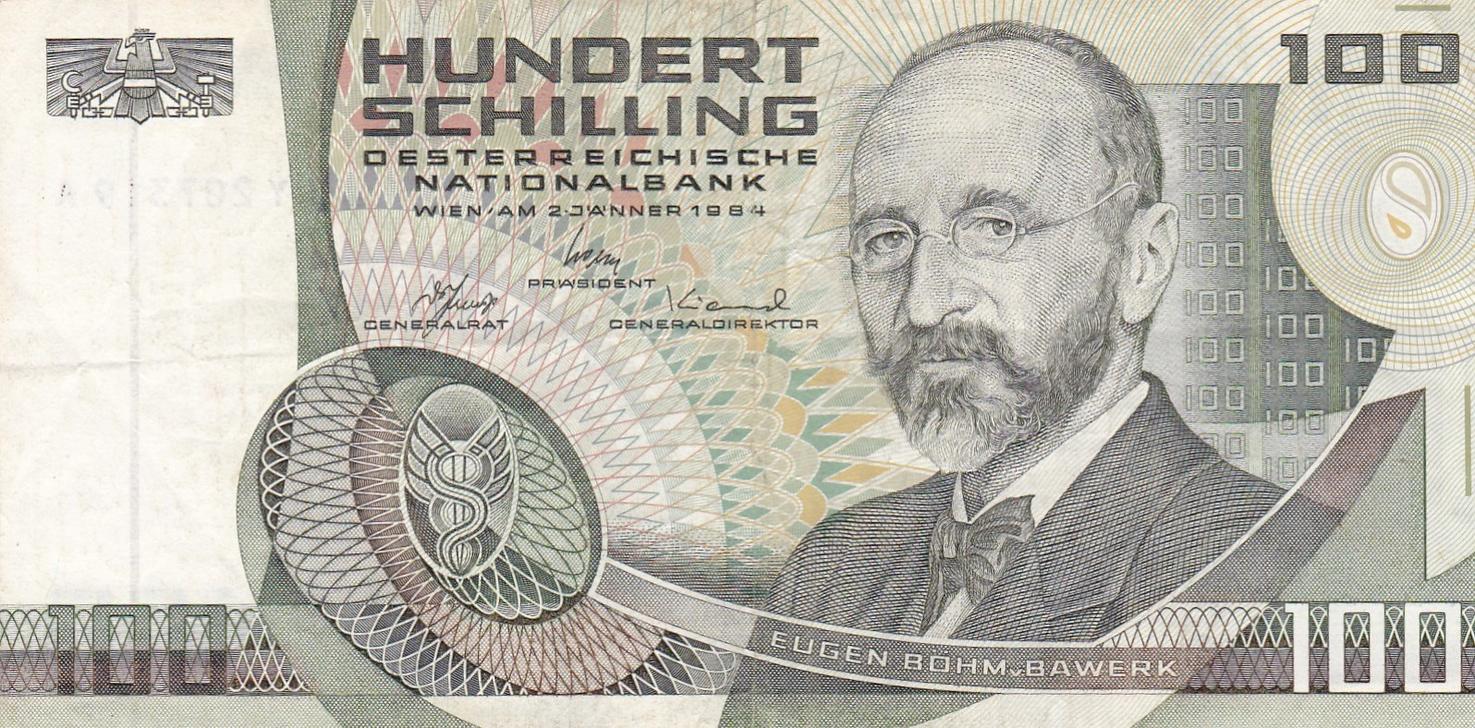 Österreich 100 Schilling 1984 Geldschein Banknote Austria IV | MA-Shops