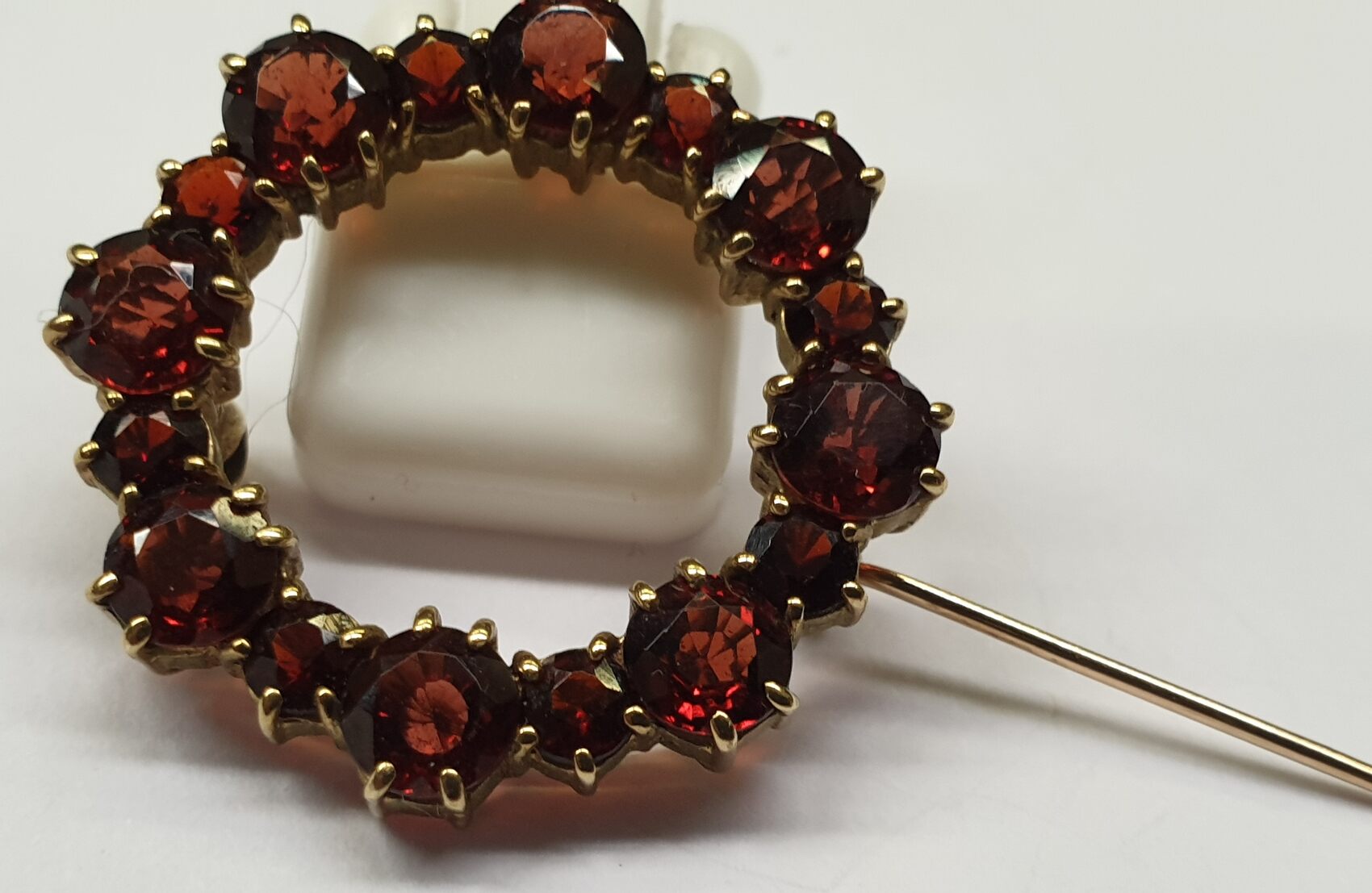 Granatschmuck 8 Karat 333er Gold Brosche Granat Granatbrosche Gelbgold ...