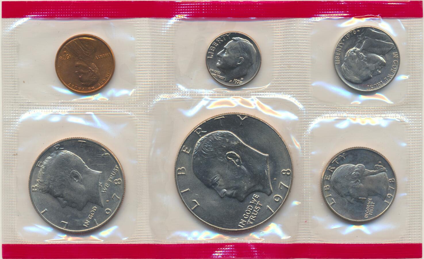 USA 1978 Denver UNCIRCULATED 6 Coin Set in orig. Folie | MA-Shops