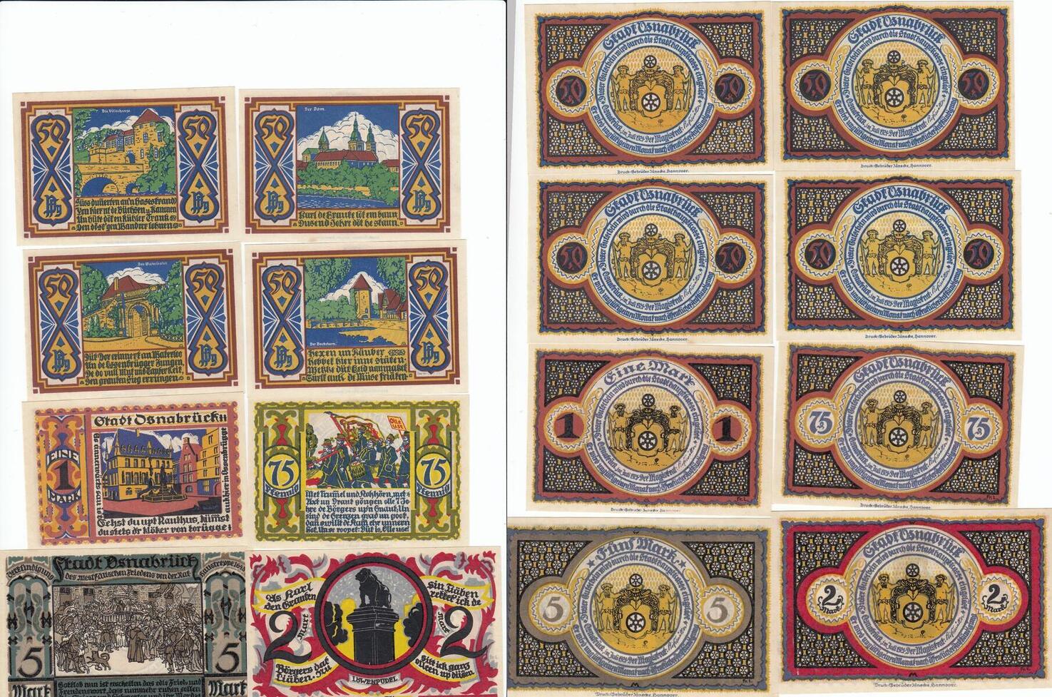 Deutschland Deutsches Reich 5 10 25 50 75 Pfennig 1 2 5 Mark 1921 ...