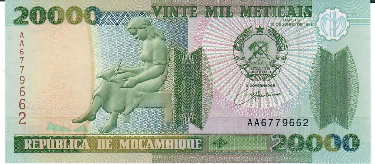 Mozambique 20000 Vinte Mil Meticais 1999 Banknote Geldschein unc | MA-Shops