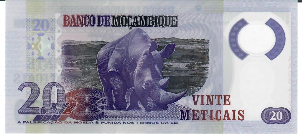Mozambique 20 Vinte Meticais 2011 Banknote Geldschein unc | MA-Shops