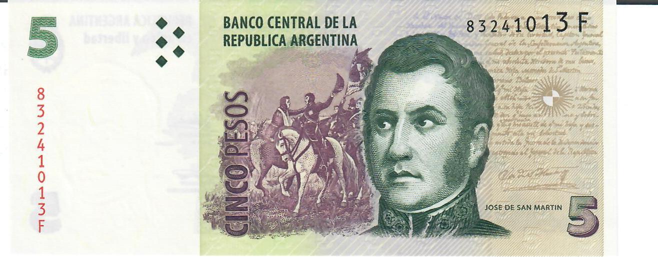 Argentinien 5 Pesos O D 1997 2003 Banknote Geldschein Unc MA Shops argentinien-5-pesos-o-d-1997-2003-banknote-geldschein-unc-ma-shops