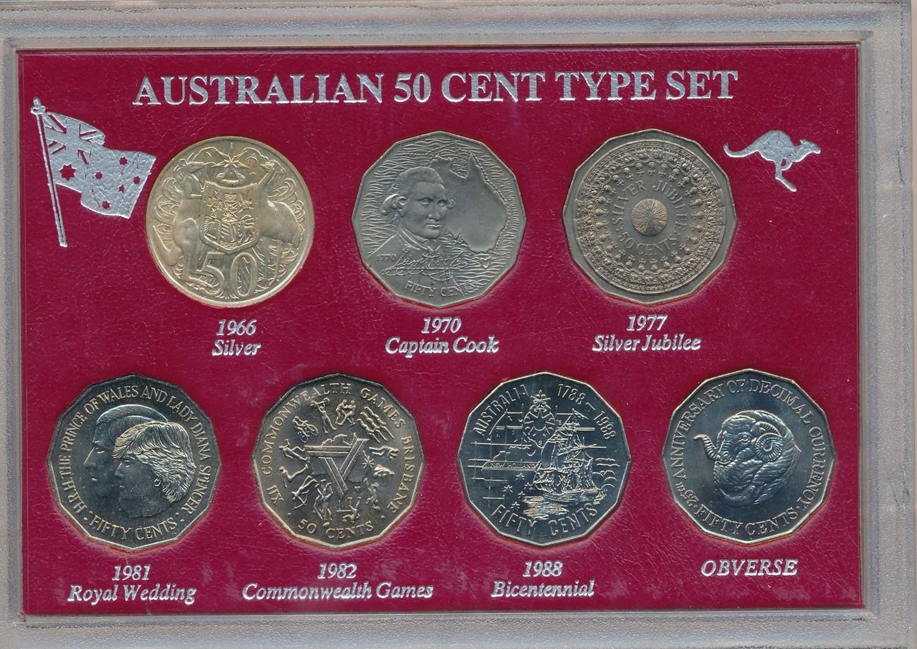 Australien 50 Cent Type Set, kein offizieller Kurssatz Bankfrisch | MA ...