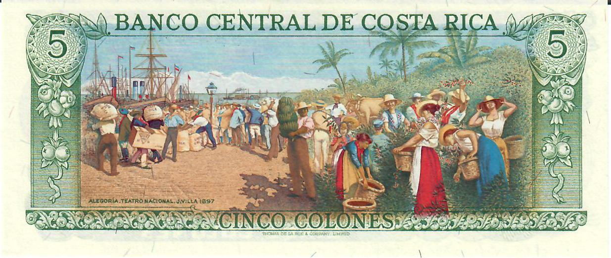 Costa Rica 5 Colones 1981 Banknote Geldschein unc | MA-Shops