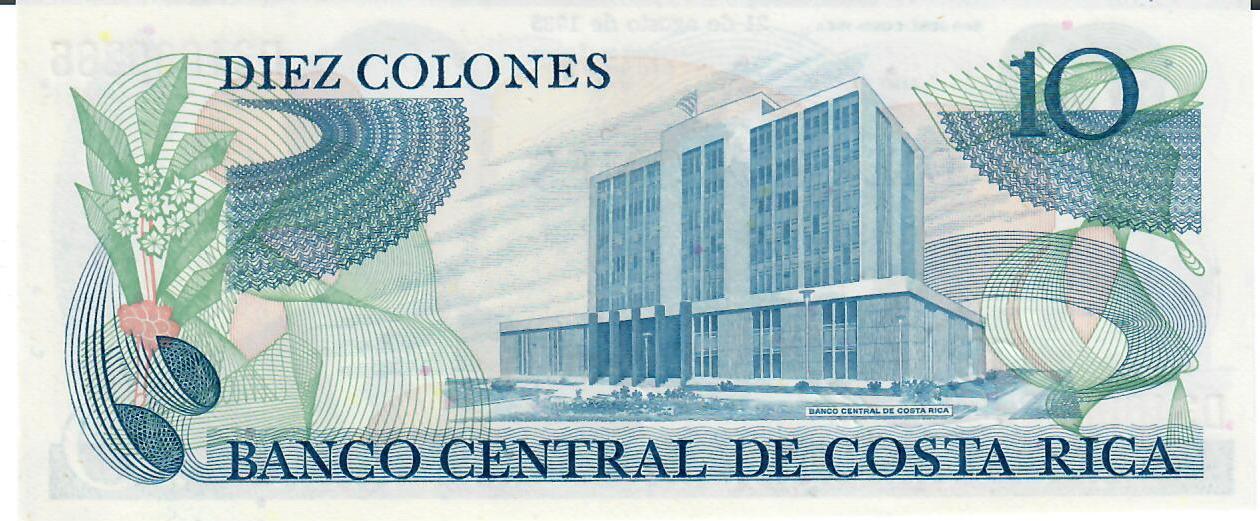 Costa Rica 10 Colones 1985 Banknote Geldschein unc | MA-Shops