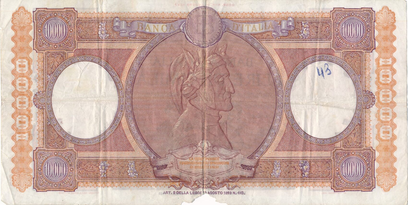 Italien 10000 Lire 23 03 1961 Geldschein Banknote Banca D Italia Italien 10000 Lire 23 03 1961 Geldschein Banknote Banca D Italia