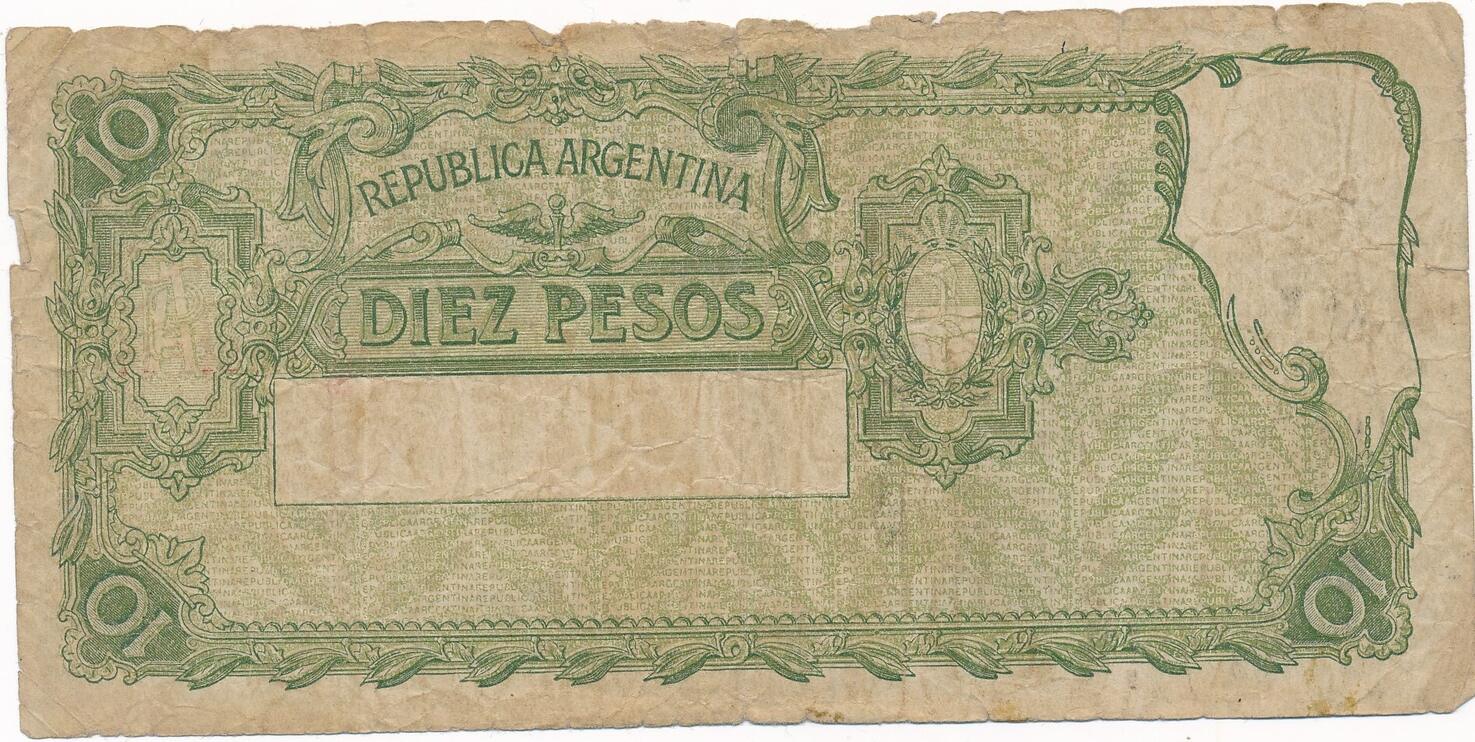 Argentinien 10 Pesos 1935 Geldschein Banknote Diez Pesos IV | MA-Shops