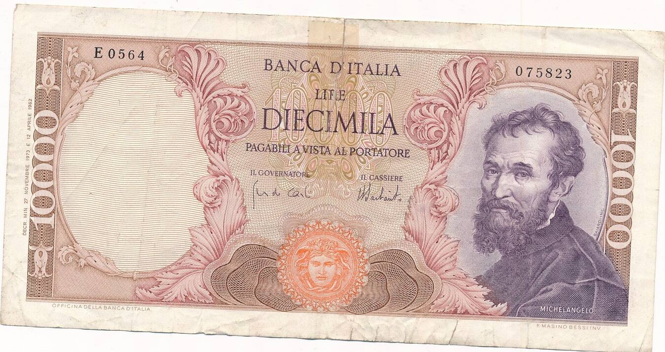 Italien 10000 Lire 1973 Lire Diecimila Banca D Italia IV MA Shops Italien 10000 Lire 1973 Lire Diecimila Banca D Italia IV MA Shops