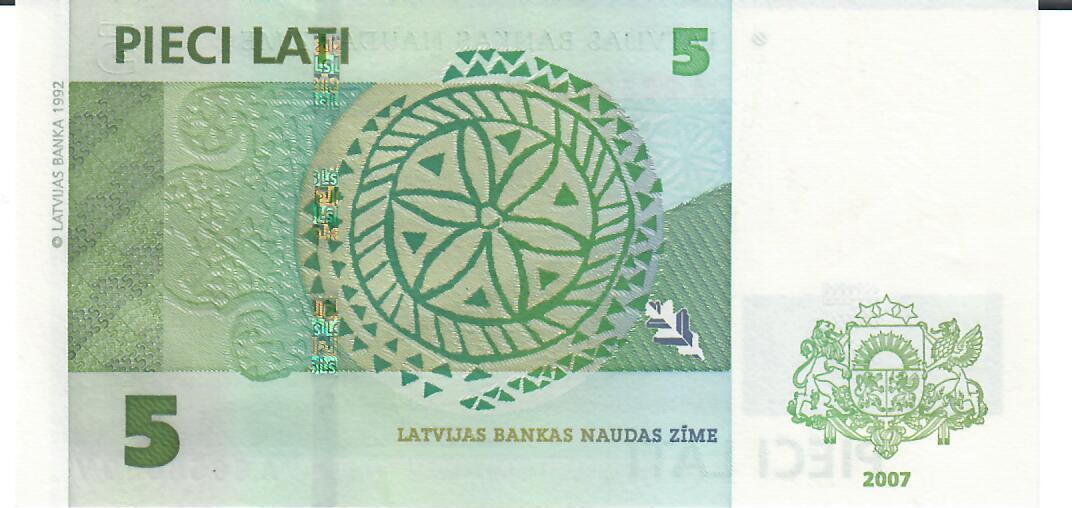 Lettland 5 Lati 2007 Banknote Geldschein unc | MA-Shops